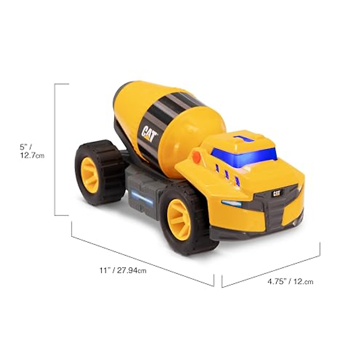 CAT Construction Toys, Future Force Cement Mixer Toy, with Lights and Sounds, Ages 3+ Yellow - Electro-Power Sounds, Next-Gen Glow Effects, Articulated Features - Indoor/Outdoor Play!