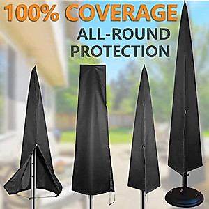Umbrella Covers,Patio Waterproof Market Parasol Covers with Zipper for 7ft to 11ft Outdoor Umbrellas Large
