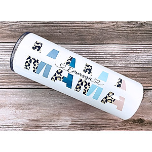 AVITO 20 oz Personalized Mama Tumbler with Kids' Names - Gift for Mom - Mother's Day Gift - Stainless Steel - Vacuum Insulated - Tumbler with Name - Skinny Tumbler with Straw