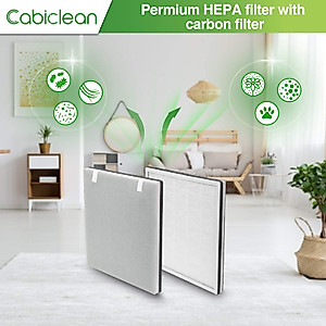 Cabiclean 2 Pack VA-EE004 True HEPA Replacement Filter for VAVA VA-EE004 and LEVOIT Vital 100 Air Purifier, Part# Vital 100-RF