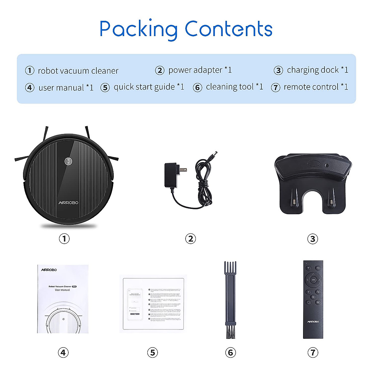 AIRROBO Robot Vacuum Cleaner, 2600Pa Strong Suction Power Robotic Vacuums, WiFi Connected, App Control, Works with Alexa and Google Home, Self Charging, Ideal for Hard Floor, Carpet, Pet Hair, P10