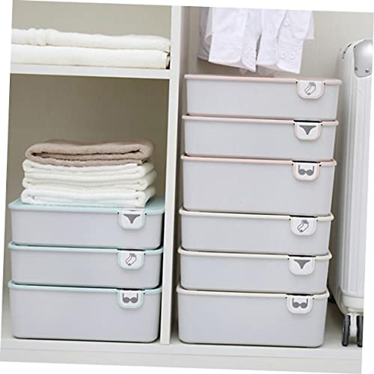 Alipis Box Drawers Plastic House Socks Plastic Organizer Drawers Underwear Finishing Box Panties Organizer Panties Holder Compartment Box Storage Box Bra Panty Rack Beige Socks Container