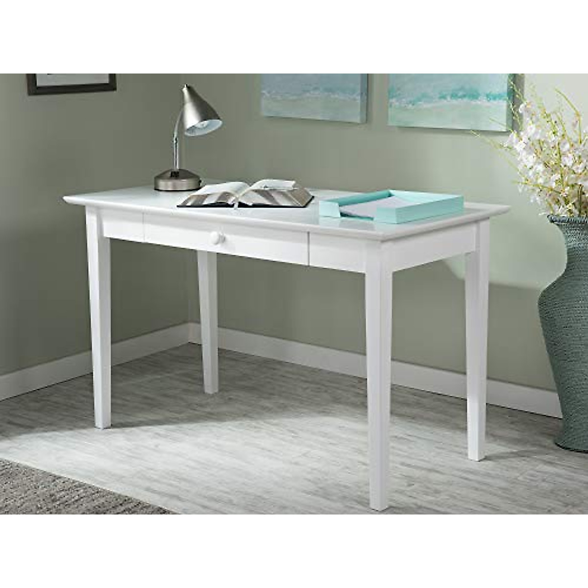 Atlantic Furniture AH12102 Shaker Desk with Drawer, White,H-79282