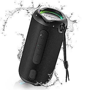 OPG Linkyou Wireless Speakers Portable Outdoor Speaker with 30W Stereo Sound, IPX7 Waterproof Shower Speaker，Upgraded Portable Speaker for Home/Party/Outdoor/Beach, Up to 30 Hours Playtime, LED Light