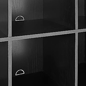 Crosley Furniture Liam Mid-Century 6-Cube Bookcase, Black