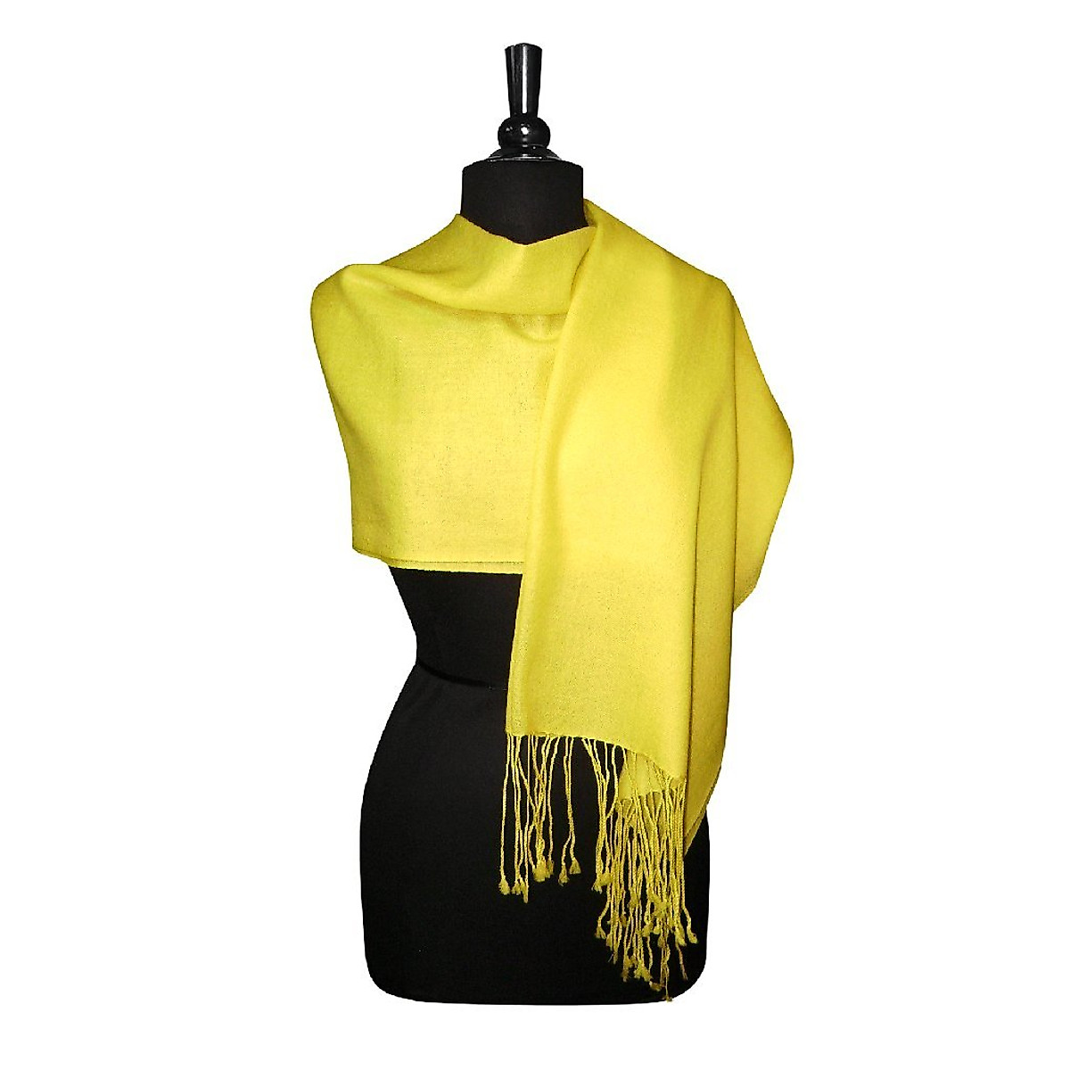 Biagio 100% Wool Pashmina Solid Scarf YELLOW Color Womens Shawl Wrap Scarves