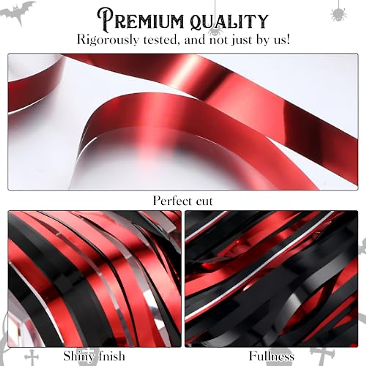 Dimeho Red and Black Fringe Curtain, 2Pcs Foil Fringe Backdrop Curtains 3.3 x 6.6 Feet Red and Black Tinsel Streamers for Graduation Black and Red Birthday Halloween Party Backdrop Decorations
