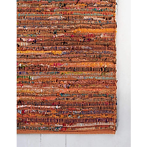 Unique Loom Braided Chindi Collection Area Rug - Multi-Striped (4' 1" x 6' 1" Rectangle, Multi/ Black)