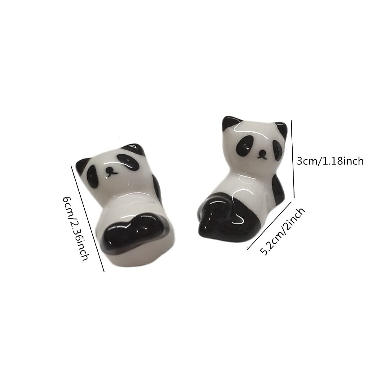 6 Pack Cute Ceramic Panda Stand Rest Rack, Mini Chopsticks Stand Holder for Forks, Spoons, Knife, Tableware, Paint Brushes Home Decoration