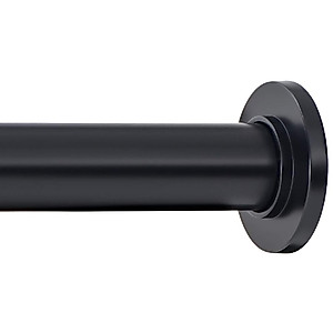 Ivilon Tension Curtain Rod - Spring Tension Rod for Windows or Shower, 24 to 36 Inch. Black