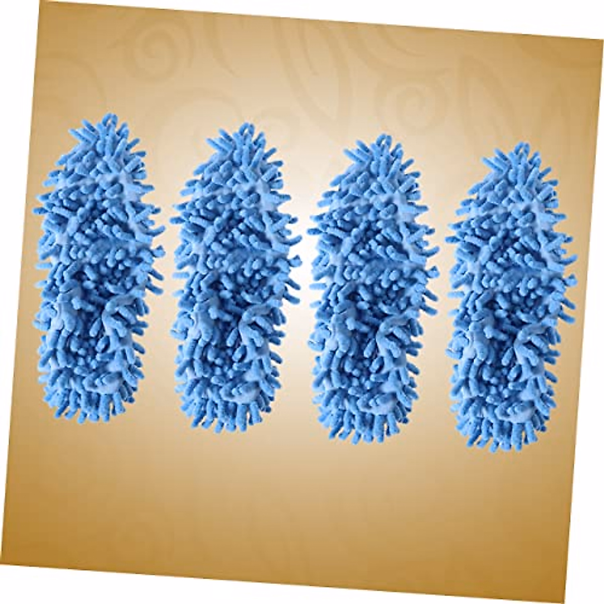 HEMOTON 4 Pcs Cleaning Mops Floor Cleaner Mop Floor Mops Mop Socks Slippers Socks Washable Mop Floor Cleaning Slipper Lay Shoe Cover Dust Mop Slipper Mop Cap Dust Collector Detachable Blue