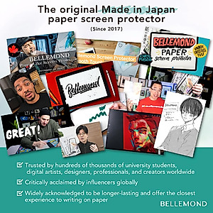 BELLEMOND | Kent Paper Screen Protector for iPad 11” (A16, 2025) & 10.9” (10th Gen, 2022) | Smooth Surface PET Film for Sketching & Note-Taking | Made in Japan | 2 Set