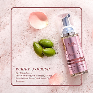 ANAiRUi Skin Care Set, Facial Kit for Women, Rose & Squalane Face wash and Moisturizer Set with Clay Mask, Face Cleanser and Facial Oil, Purify, Hydrate, Radiant, Rose Travel Skincare Set