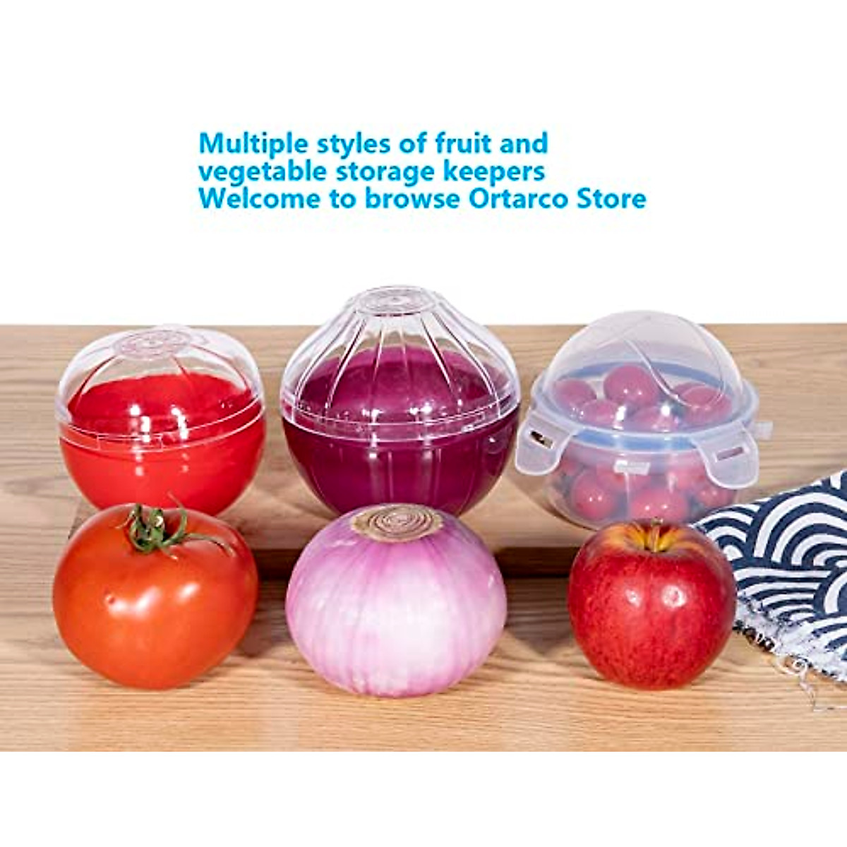 Ortarco Fruit and Vegetable Storage Container Lemon Tomato garlic Keeper Onion Saver Holder Tool