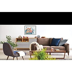 Funky Koi Fish Collage Wall Art Decor recycled upcycled magazines artwork fishy pond outsider surreal paintings unique mixed media acrylics watercolors pointillism layers texture Mod Podge modern 9x12