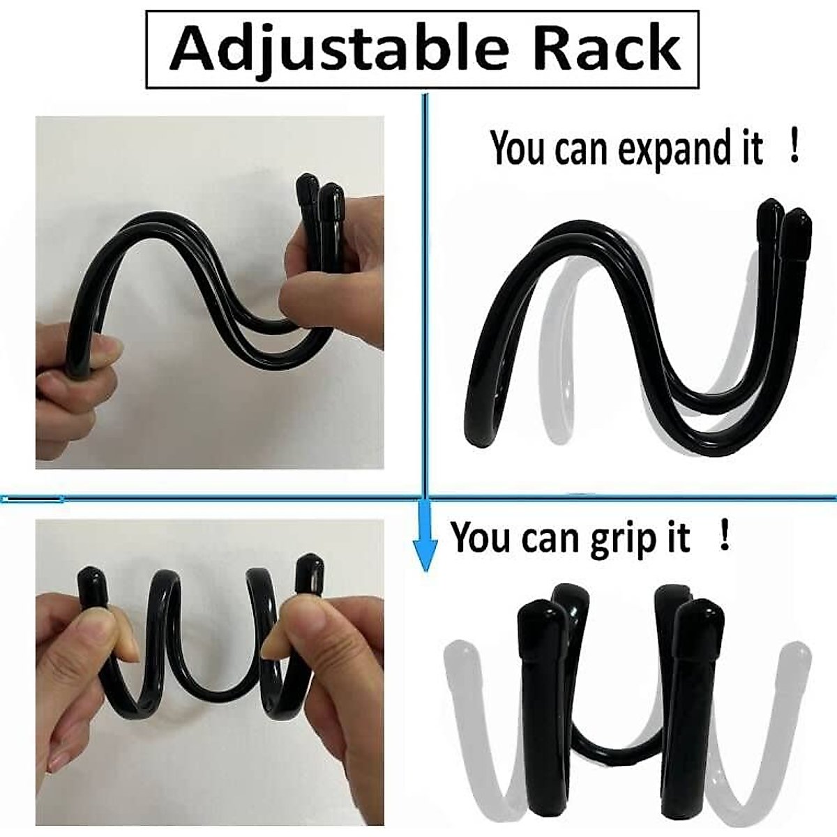 AUXPhome Portable Bag Hook Hanger Clamp-On Backpack, Under Counter, One Step Installation - 10 lb. Capacity, Reduce Desk Clutter