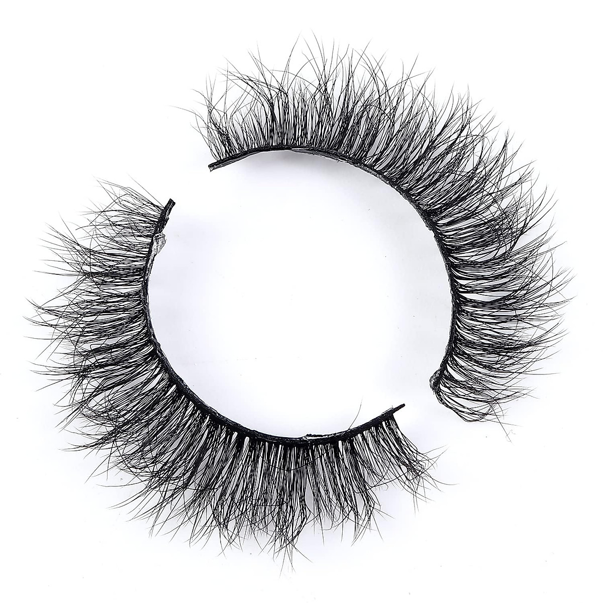 Wleec Beauty Short Fluffy Lashes, Wispy Lashes Natural Look, 10mm False Eyelashes (7 Pairs, Black, FM14)