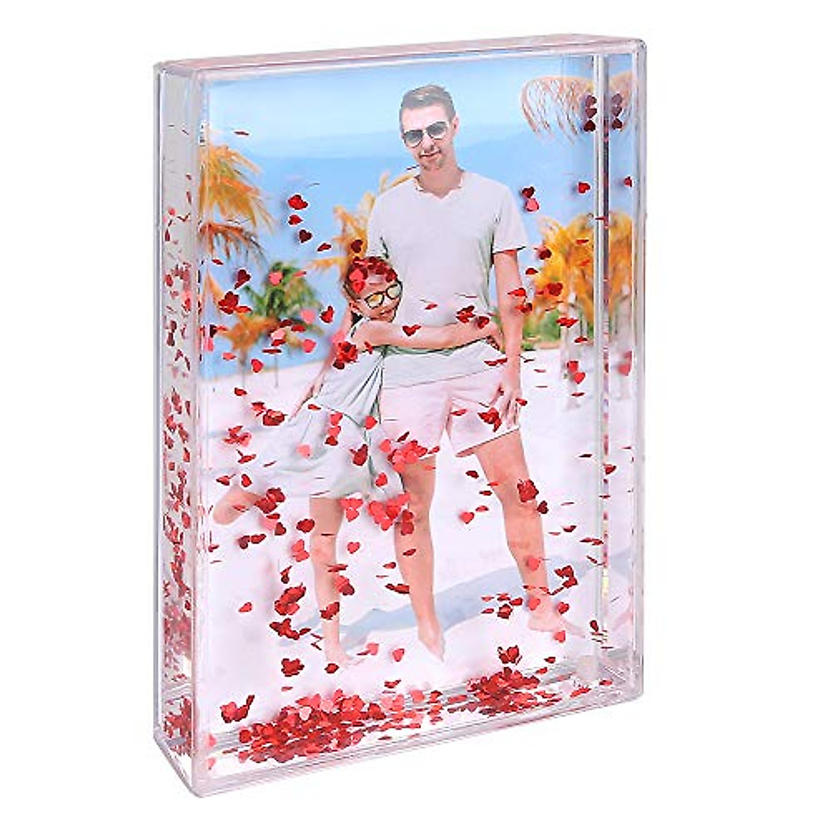 Glitter Picture Frame Liquid Best Friends Acrylic Floating Water Personalized Snow Globe Photo Frame Cute Family Couple Custom Gift