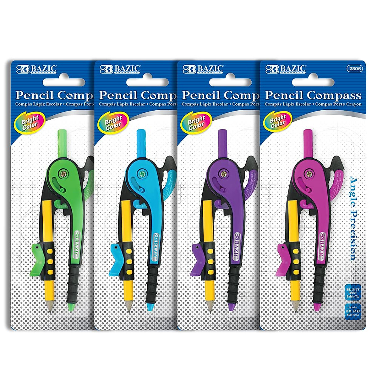 hand2mind Student Math Geometry Compass, Green, Precision Tool for Geometry, Math, Drafting (Pack of 10)