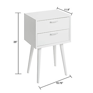 Silverwood Side Table, 11. 8 L x 15. 75 W x 25 H, White
