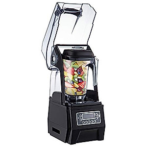 VEVOR 110V Commercial Smoothie Blenders 1.5L/50.7oz 1500W Countertop Silent Blender with Sound Shield, Quiet Blender Self-Cleaning, Includes Multifunctional 2-in-1 Wet Dry Blades, Black