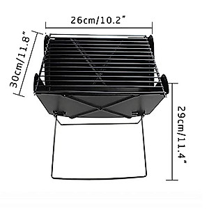 DIH Portable Folding Backpack Camping Grill, Portable Charcoal Folding Backpack BBQ Grill Barbecue Desk Tabletop Outdoor Steel Smoker BBQ for Picnic Garden Terrace Camping Travel