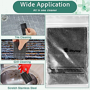 Skyley Flexible Scrubbing Screen Cleaning Mesh for Household 5.5 x 4 Inch Cleaner Toilet Hard Water Ring Remover Scouring Pad Abrasive Grit Cleaning Screen for Remove Carbon, Rust and Scale(12 Pack)