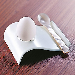 Villeroy & Boch, New Wave Cup, Modern Egg Stand with Precise Indentation, Premium Porcelain, Dishwasher Safe Square, White