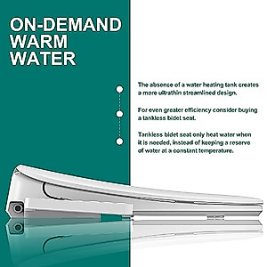 Aquatiz Elongated Smart Toilet Seat, Electronic Heated Toilet Seat, Self-Cleaning Nozzle, Temperature Controlled Wash, Air Dryer, Deodorizer, LED Light, Multi-mode Wash, (Panel Control)