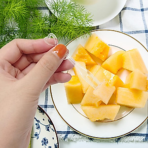 Honbay 200PCS Transparent White Disposable Fruit Forks Dessert Forks Cake Forks Appetizer Forks Plastic Cocktail Picks Sticks Cute Heart Shaped Food Picks