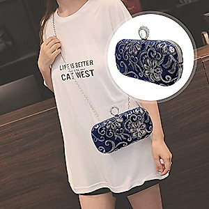 ABOOFAN Fashion Handmade Evening Clutch Bag Chic Women Party Wedding Purse Bag Gifts for Women Blue