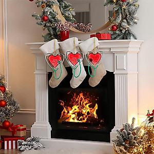 Hlsicnalm 2PCS Heart Pendant Decoration, Heart Stethoscope Caring, Heart Stethoscope Decoration Love Christmas Pendant Gift