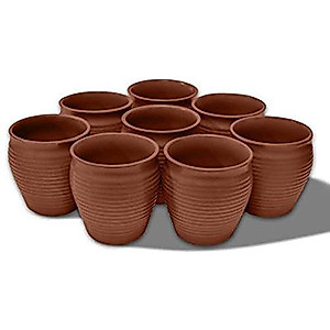 Artisansorissa Reusable Natural Clay Mud Kulhad Kullad Tea Coffee Cup Set of 6 for Health Benifit 160ml