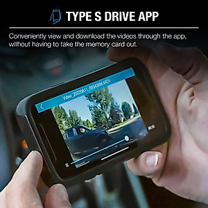 Type S | 360° Smart Dash Camera P100, 1080P FHD Resolution w/Wide Viewing Angle, Multiple Recording Modes, VR Recording, Automatic Night Vision, 24 Hour Surveillance, Perfect for Rideshare Drivers