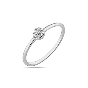 CARATRIO Engagement Rig for Women, 14k Solid Gold Lab grown Cluster Ring for wedding |Bridal gold ring promise ring |Jewellery Gift | Birthday Gift For Gold (4.5, White Gold)
