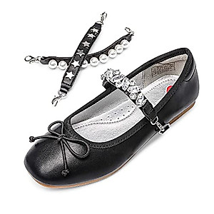 DREAM PAIRS Girls Dress Shoes Fashion Bow Ballerina Flower Girl Ballet Flats SDFL2306K Black 2 Little Kid
