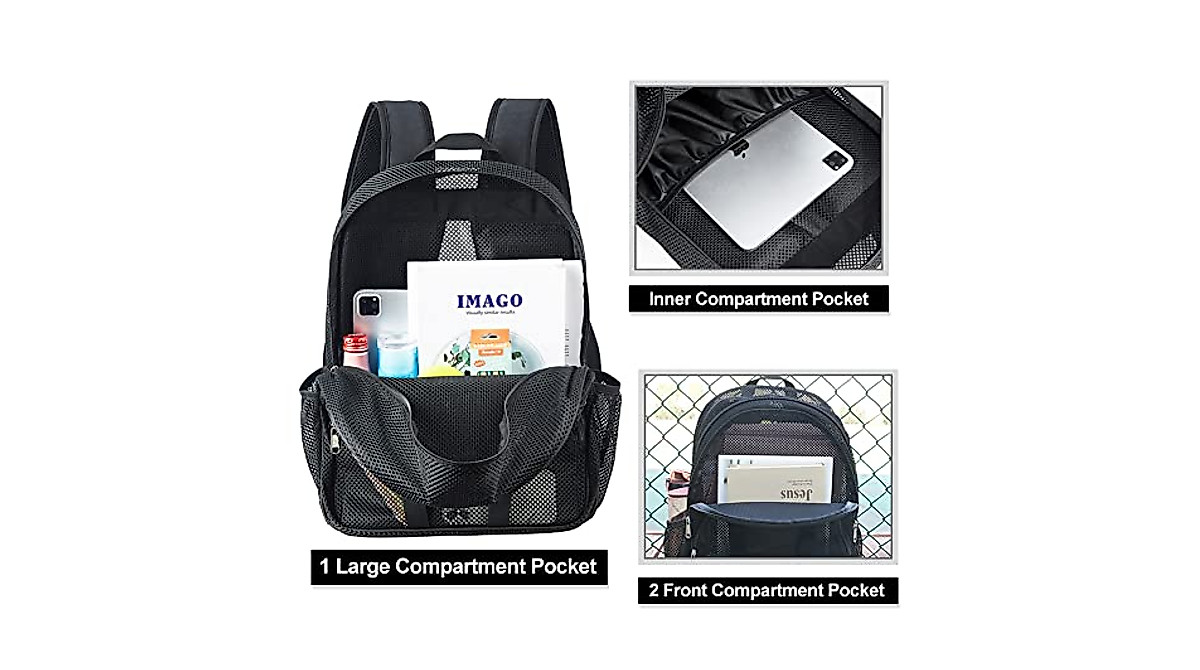 Heavy Duty Mesh Backpack – Lightweight & Durable College Daypack