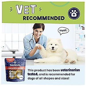 Pawstruck Natural Beef Collagen Rings for Dogs - Vet-Approved Long Lasting Alternative to Traditional Rawhide & Bully Sticks - High Protein Dental Treat w/Glucosamine & Chondroitin - 3 Pack
