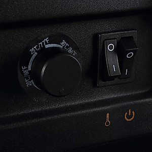 Della 17 Inch 1400W Electric Fireplace Compact Freestanding Portable Stove Remote Controlled Heater with Realistic LED Flames, for Living Room or Bedroom - Black