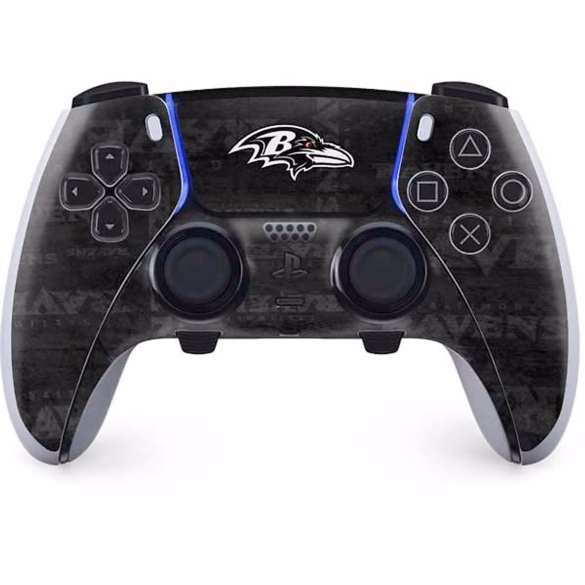 Skinit Gaming Decal Skin Compatible with PS5 DualSense Edge Pro Controller - Officially Licensed NFL Baltimore Ravens Black & White Design