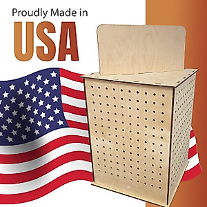 TORCHED DISPLAYS Rotating Display Stand – 22.5 x 16.76-inch – Rotating Organizer Wood Pegboard – Pegboard Display Stand for Craft Shows, Vendor Events, Jewelry, Accessories…