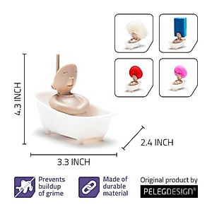 PELEG DESIGN - Soap Opera Sponge Holder for Kitchen Sink Cute & Funny Dish Scrubber Holder Kitchen Organizer- Includes 1 Metal Scrubber