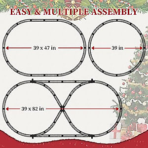 Locomoto Train Set - Electric Train Toys w/Smoke, Light &Sounds, Train Sets for Boys&Girls2-4-7 w/Locomotive, 2 Cars &14 Tracks, Christmas Toy Train Gifts for Kids Ages 8-14 & 3 Years Old Toddlers