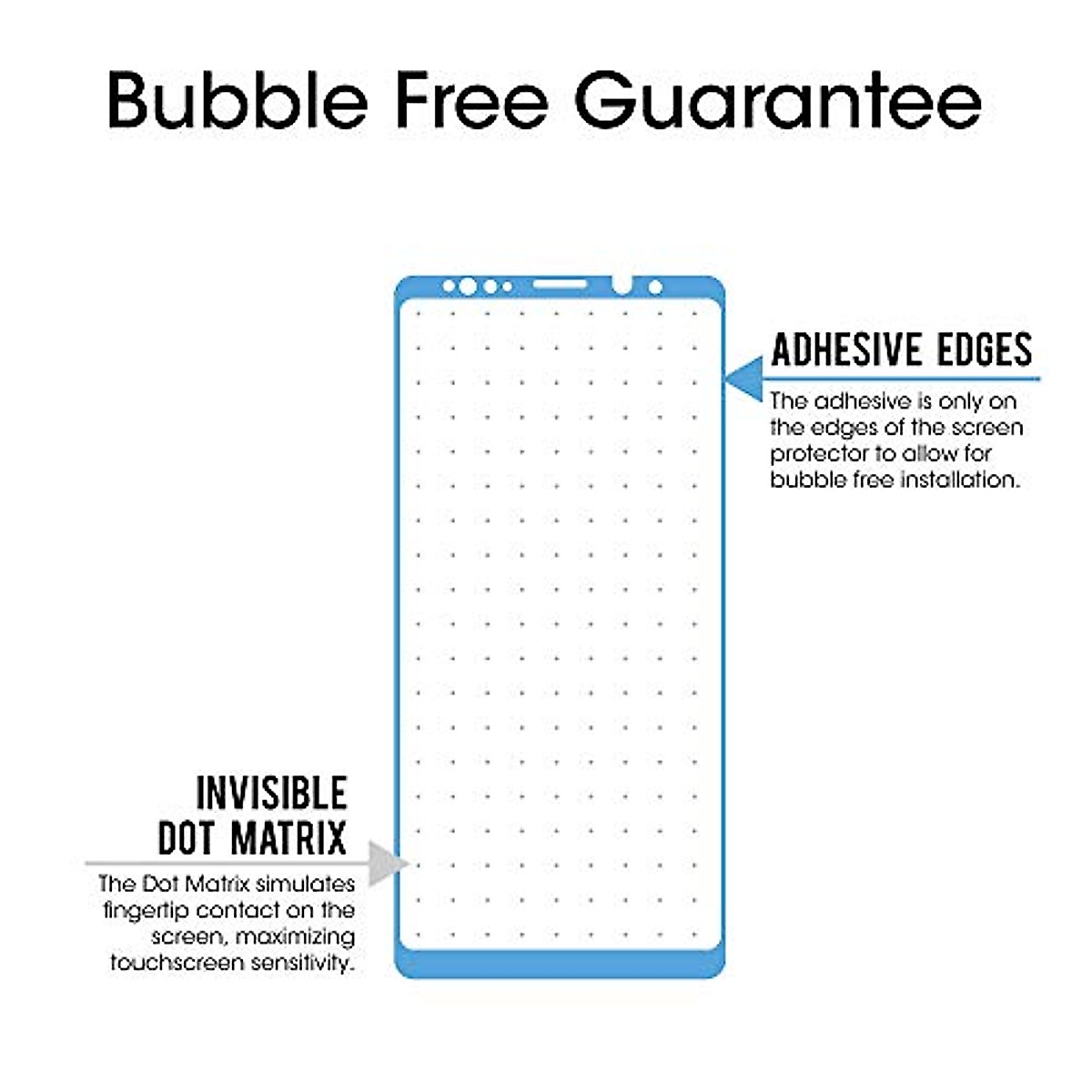 amFilm Screen Protector for Samsung Galaxy Note 9, Full Screen Coverage Screen Protector, 3D Curved Tempered Glass, Dot Matrix with Easy Installation Tray (Black), 2 Pack