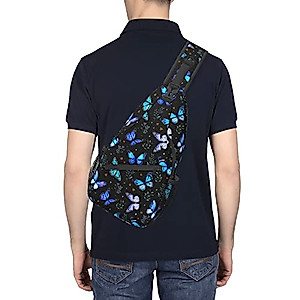Nmbvcxz Butterflies Sling Bags Crossbody bags for Women Men Sling Backpack Travel Hiking Daypack Chest Shoulder Bag