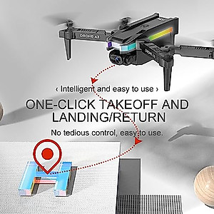 Mini Drone With Dual 4K HD FPV - Camera Remote Control With Altitude Hold, Headless Mode, One Key Start Speed Adjustment Toys Gifts For Boys and Girls (Black(battery x1))