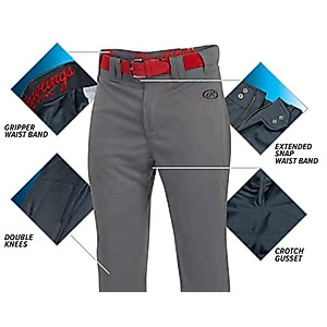 Rawlings Boys YLNCHKPP Pant, Grey/Navy, Large US