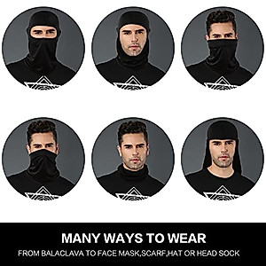SUNLAND Black Balaclava Motorcycle Cycling Bike Bandana Hiking Skateboard Head Sock Black