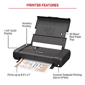 Canon Pixma TR150 Wireless Mobile Printer with Airprint and Cloud Compatible, Black