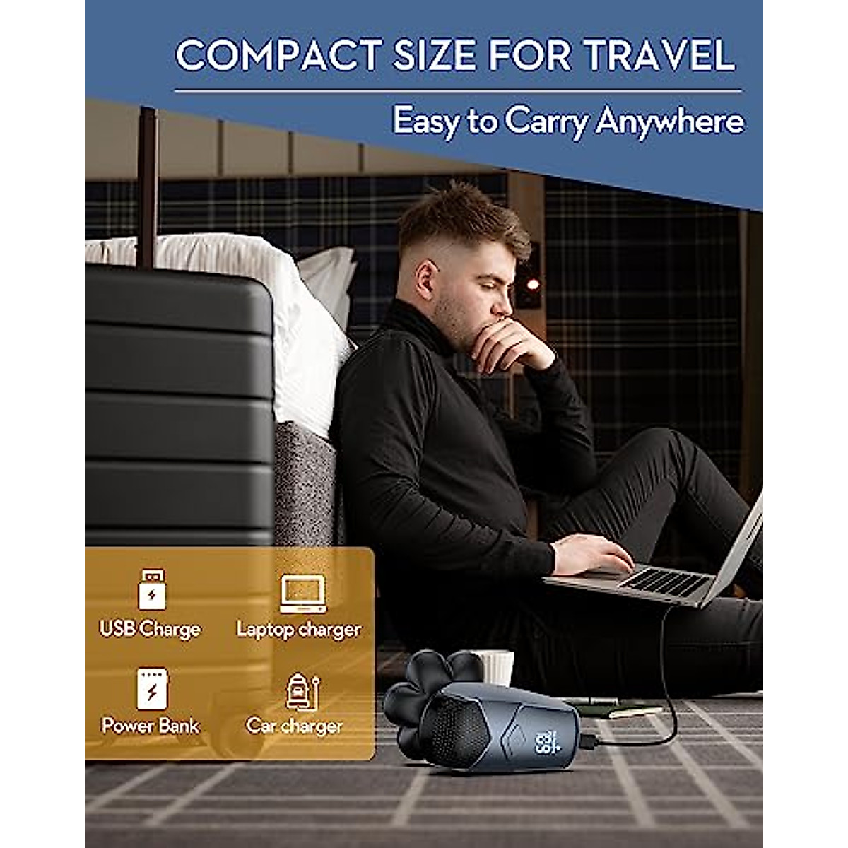 Detachable Head Shavers, Kibiy Electric Razor IPX7 Waterproof for Bald Men, Wet/Dry LED Display Rechargeable 7D Rotary Shaver Grooming Kit with Type-C Charge